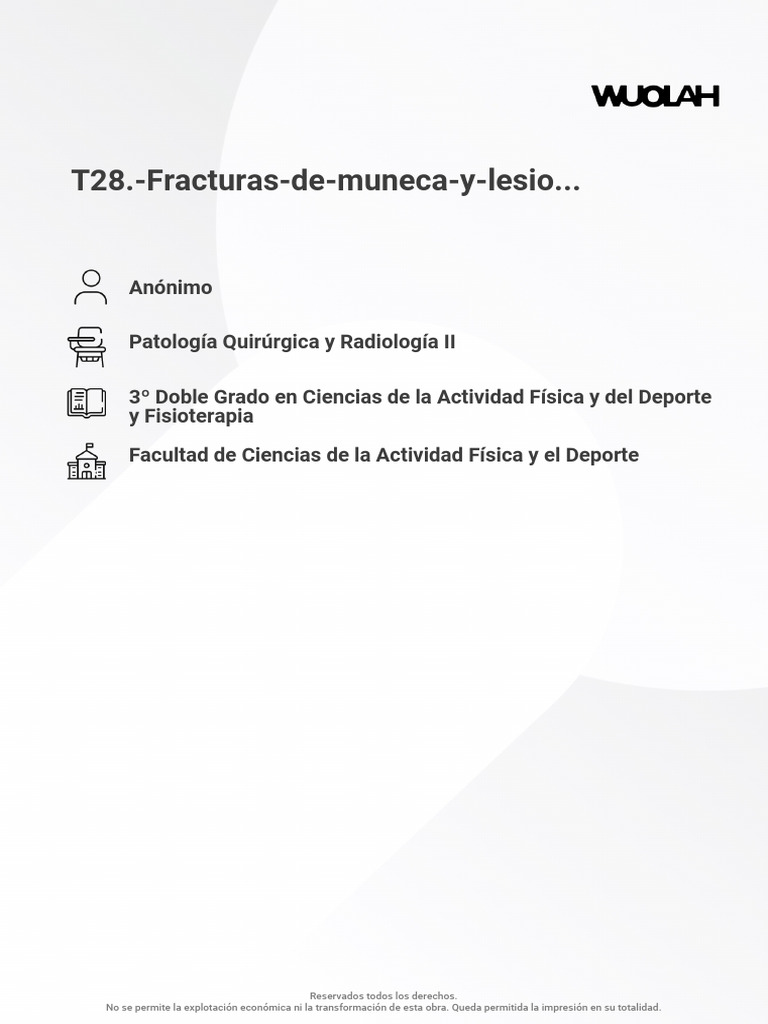 27.wuolah Premium T28. Fracturas de Muneca y Lesiones Del Carpo | PDF | Sistema ...