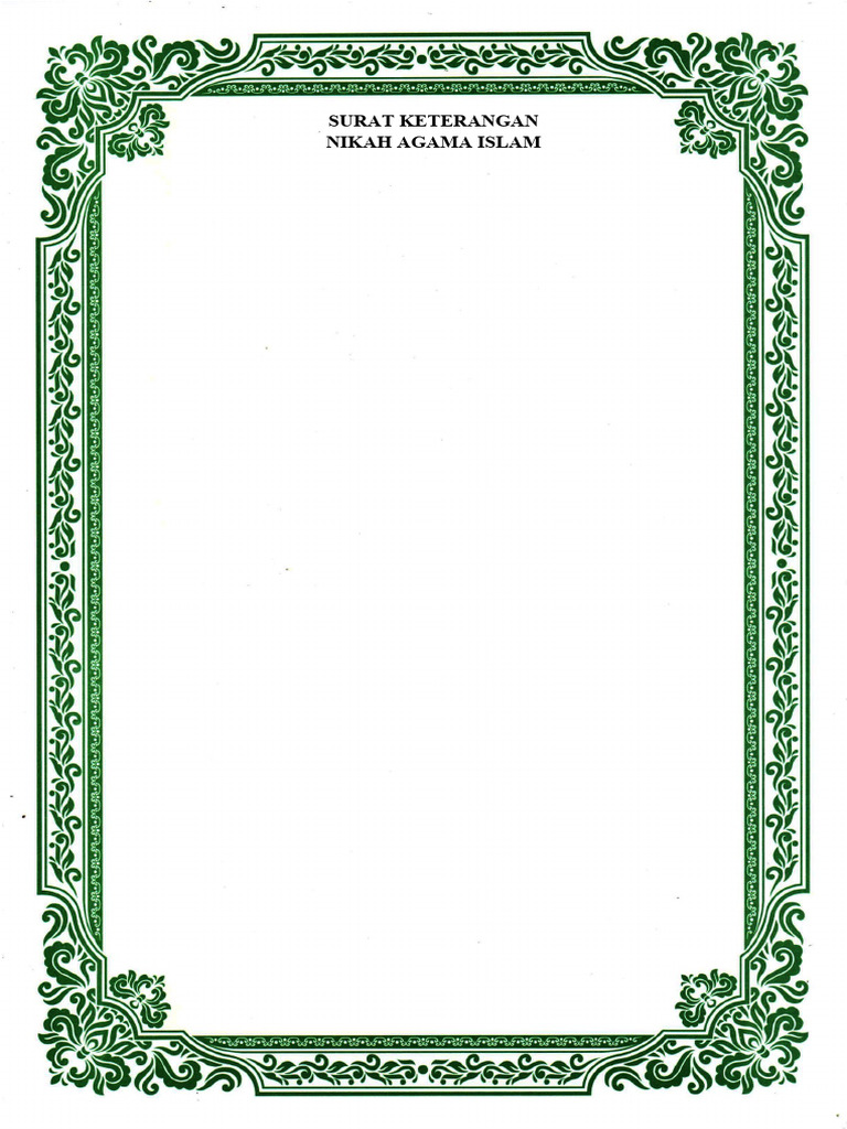Surat Keterangan Nikah Agama Islam | PDF