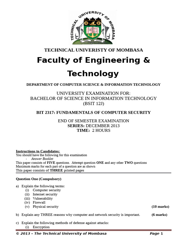 Fundamentals of Computer Security Bit 2317 | PDF | Cryptography | Encryption
