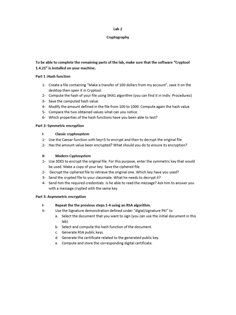 Cryptography Lab: Hash & Encryption Techniques | PDF | Games & Activities