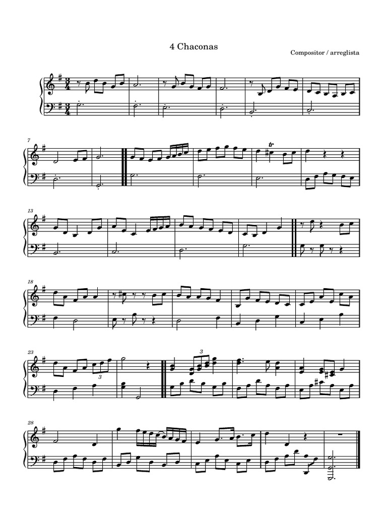 Compositor y Arreglista: Chaconas | PDF