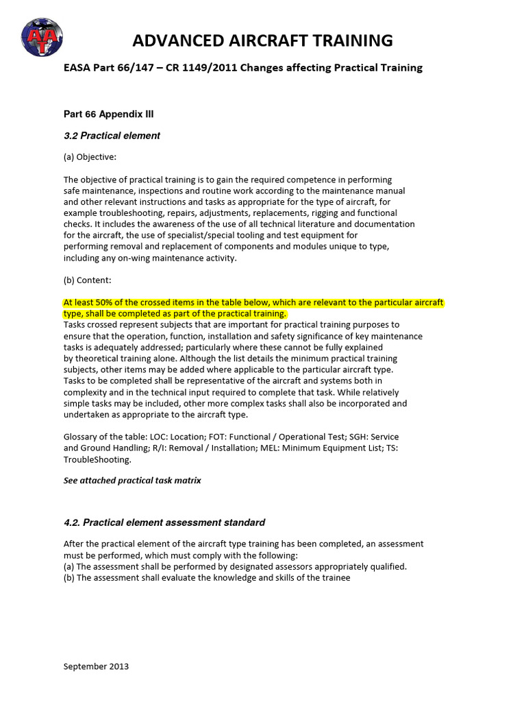 EASA Part 66 Practical Aircraft Training | PDF | Aviation | Aircraft