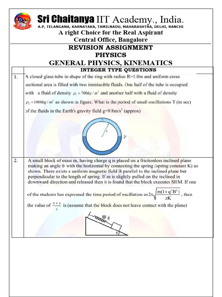 #2 PHY REV - Assn W-4!25!08-2023 General Physics, Kinematics | PDF