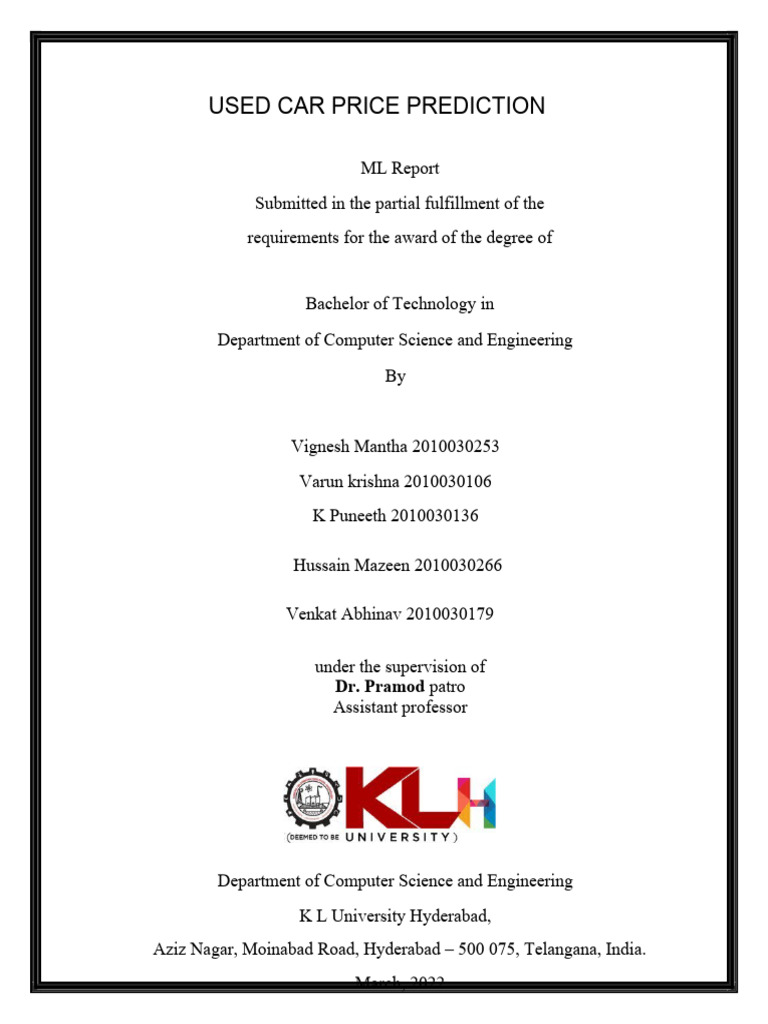 Price Prediction | PDF | Machine Learning | Fuel Economy In Automobiles