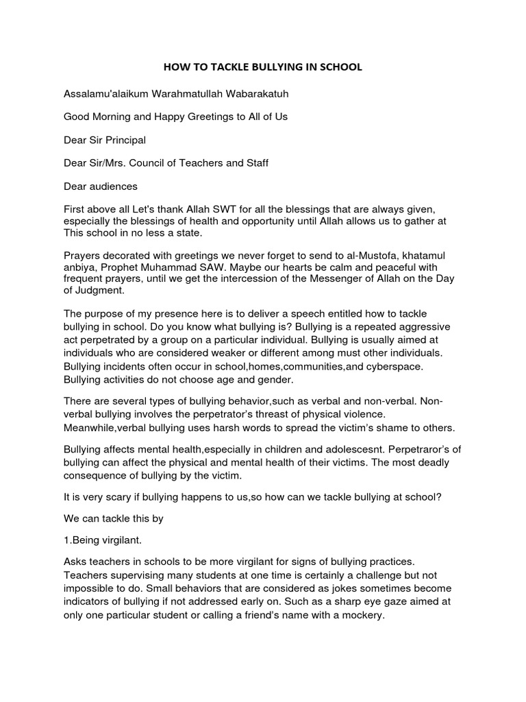 Tackling Bullying in Schools: A Guide | PDF | Bullying | Teachers