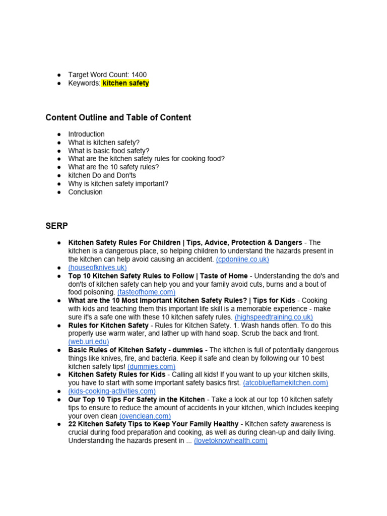 Kitchen Safety Rules Kitchen Dos And Don Ts Pdf Kitchen Cooking