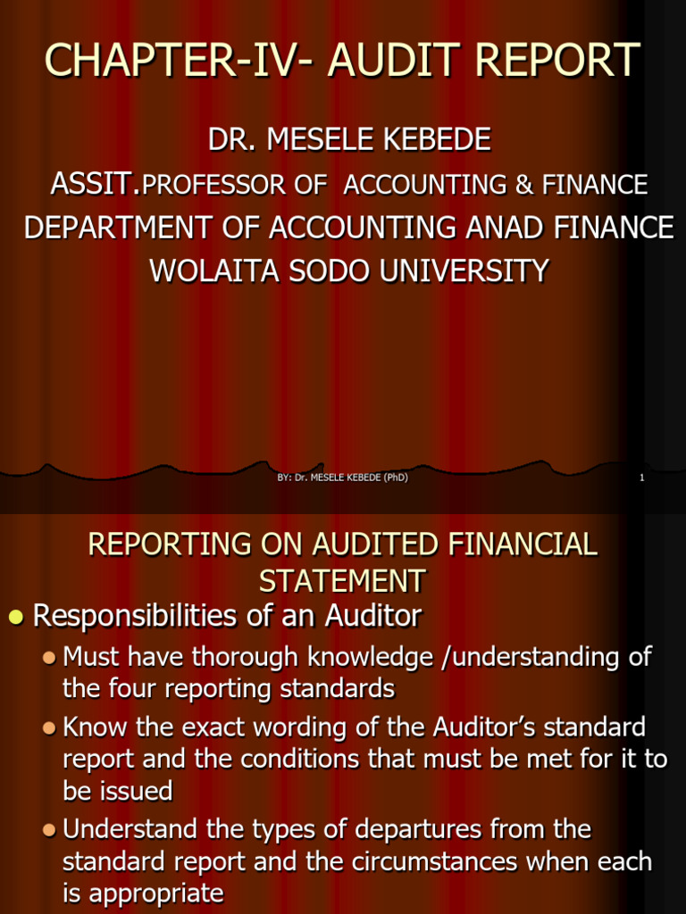 Audit Report Standards Overview | PDF | Accounting | Auditor's Report