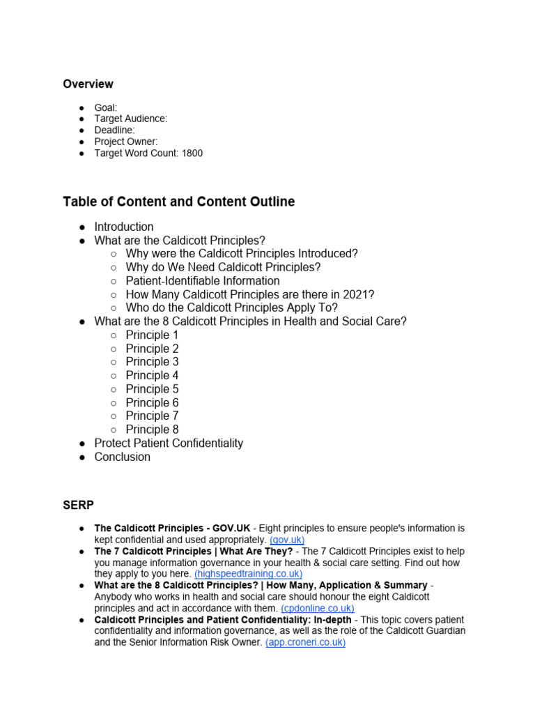 Understanding the 8 Caldicott Principles | PDF | Confidentiality ...