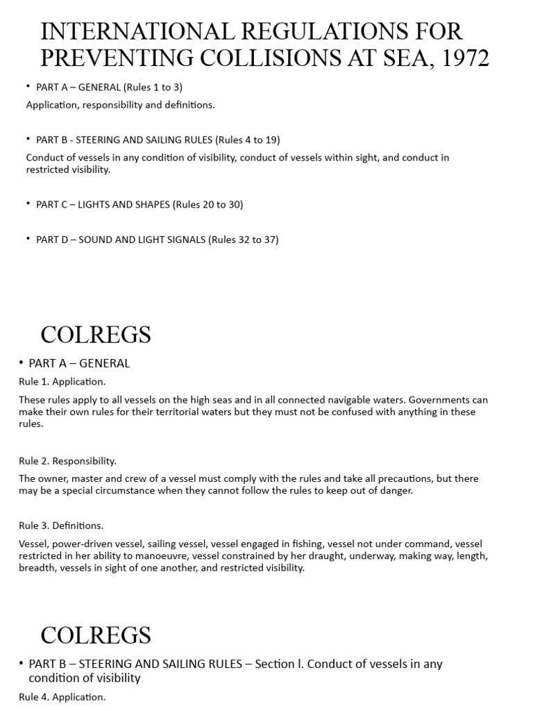 Colregs | PDF | Ships | Shipping