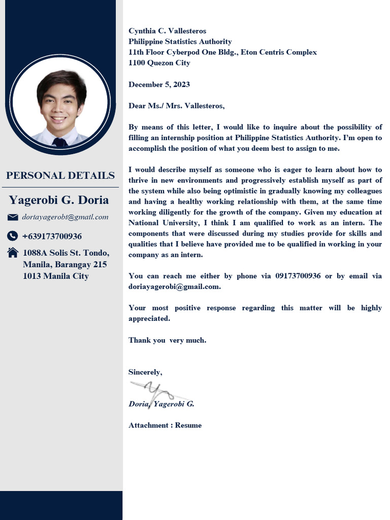 Application Letter | PDF