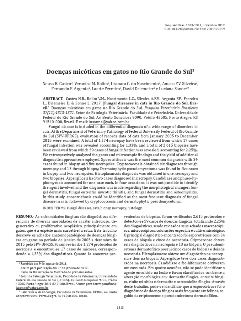 Criptococose | PDF | Gatos | Inflamação