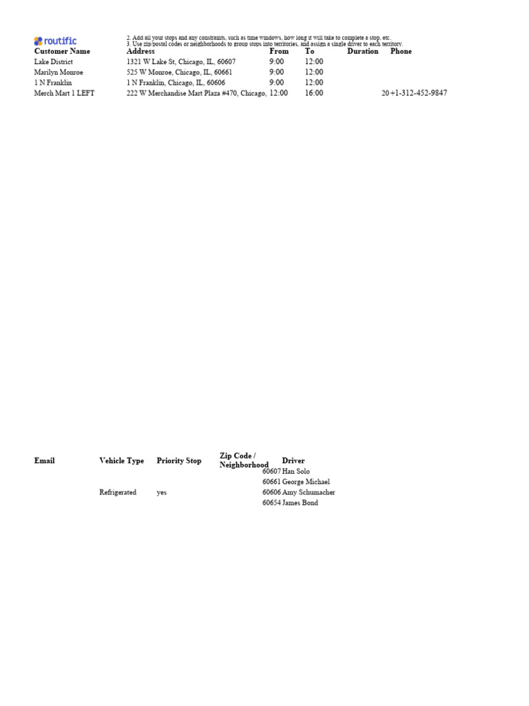 Route Planning With Stops Template 2024 | PDF