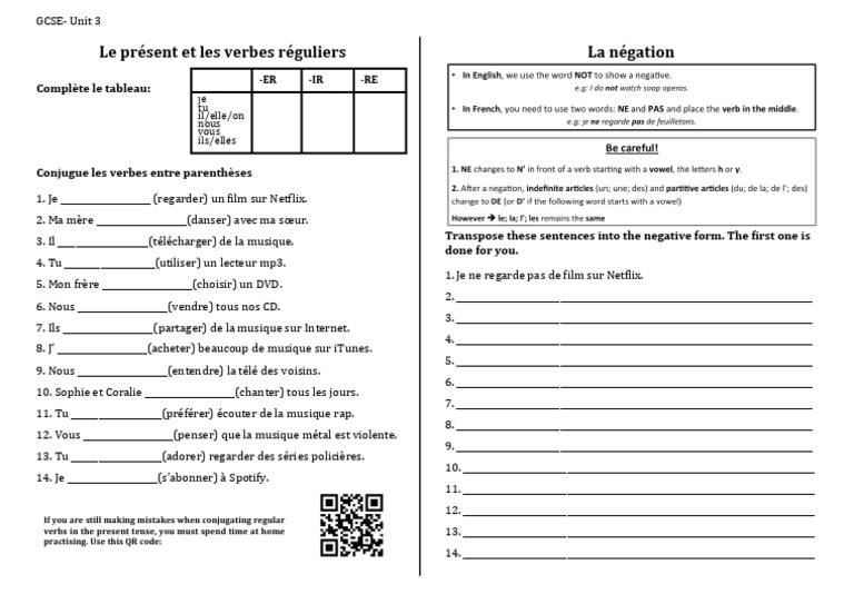 Conjugaison des verbes réguliers en français | PDF | Échecs | Théorie ...