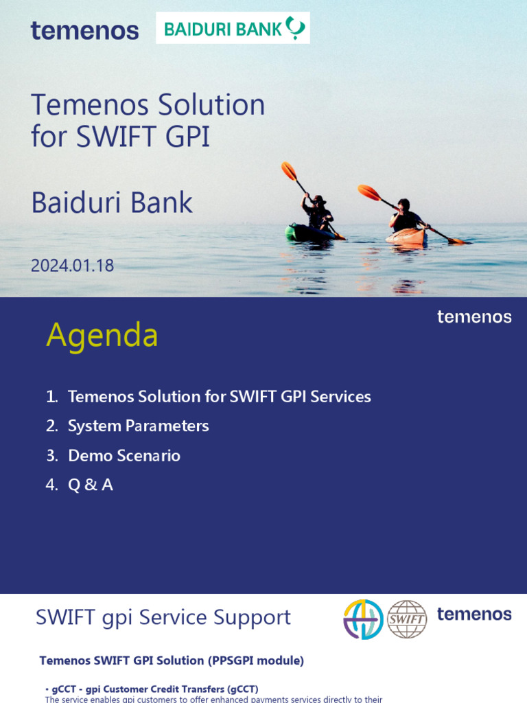 Baiduri Bank - Temenos Solution for SWIFT GPI 2024.01.18 | PDF | Information Technology | Computing