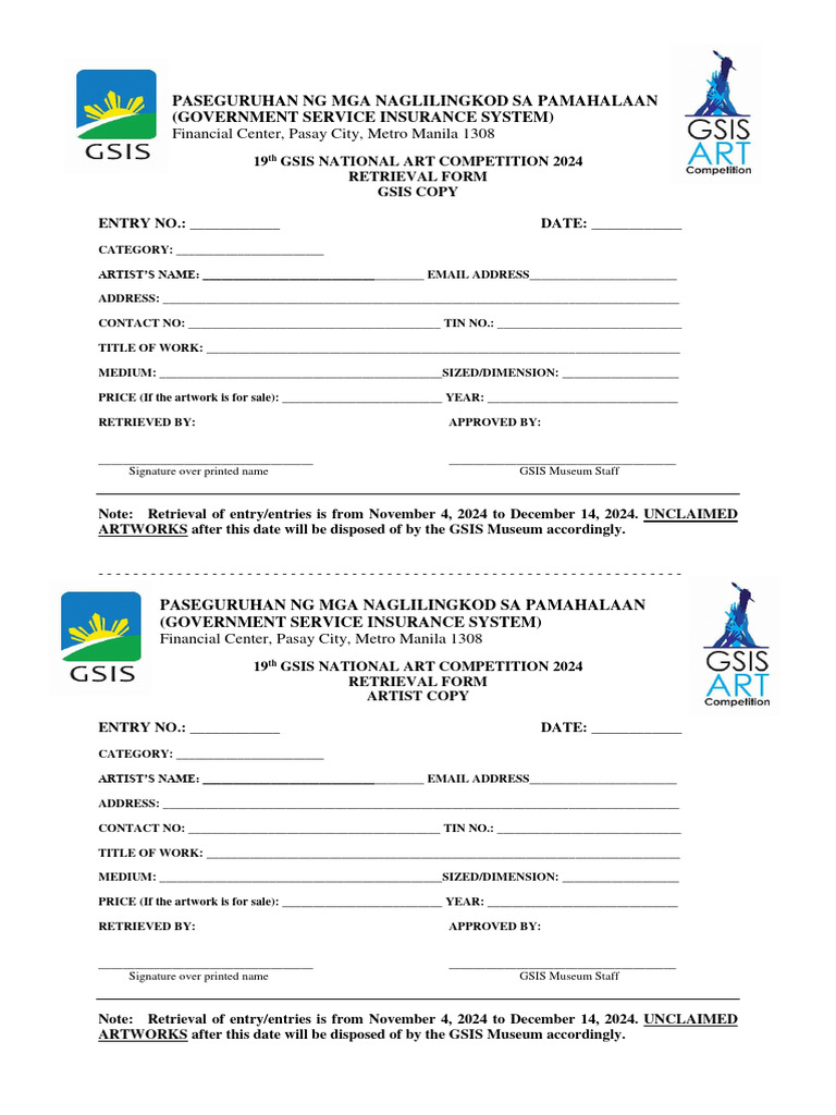 2024-GSIS-Art-Comp-Retrieval-Form-03222024 | PDF | Philippines | Social ...