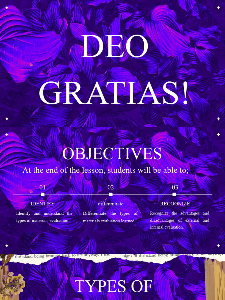 Types of Materials Evaluation Acha | PDF | Evaluation | Learning