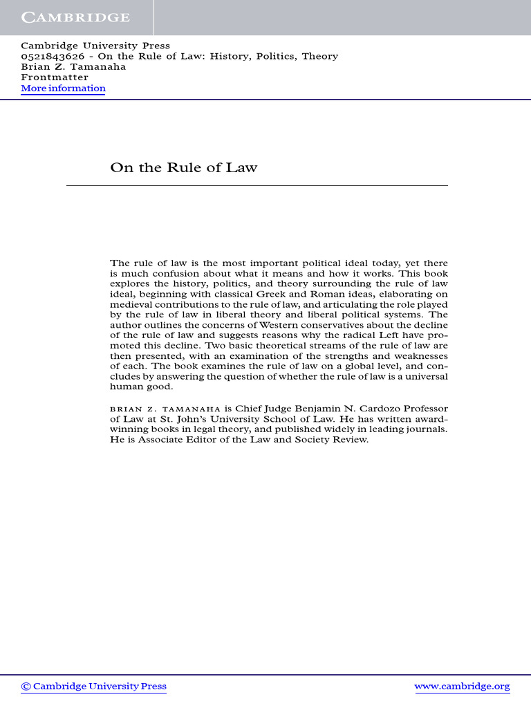 Rule of Law | PDF | Rule Of Law | Theory