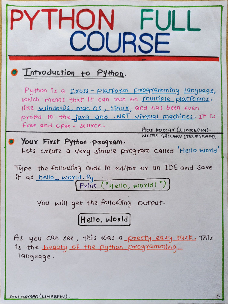 Python Notes 3 | PDF