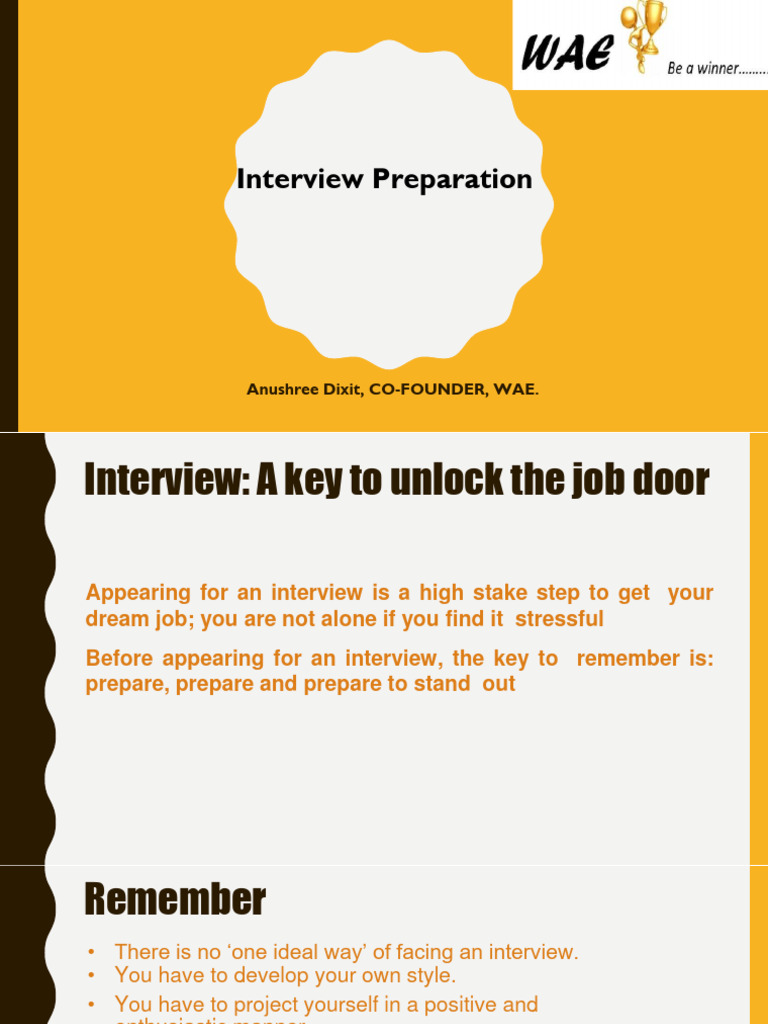 WAE - Interview Preparation Techniques Fav | PDF | Interview | Psychological Concepts