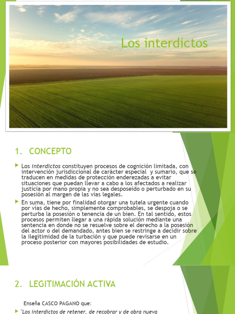 Los interdictos | PDF | Posesión (Ley) | Demanda judicial