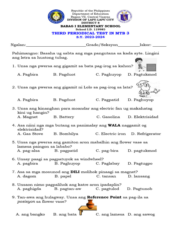 Final 3rd Periodical Test in Science Grade 3 | PDF