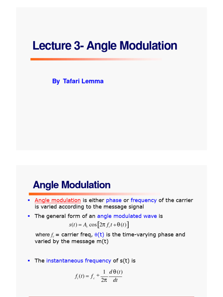 Lecture 3 Pdf Frequency Modulation Detector Radio