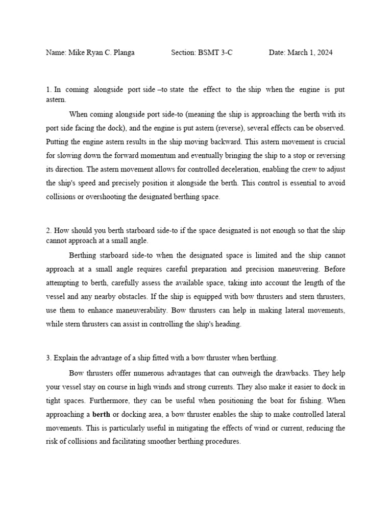 MID-TERM-Assignment (AutoRecovered) | PDF | Ships | Tugboat