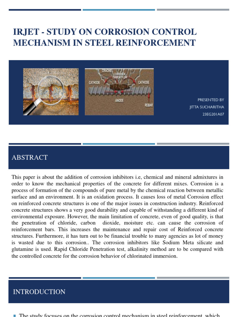 IRJET - Study On Corrosion Control Mechanism in Steel Reinforcement ...