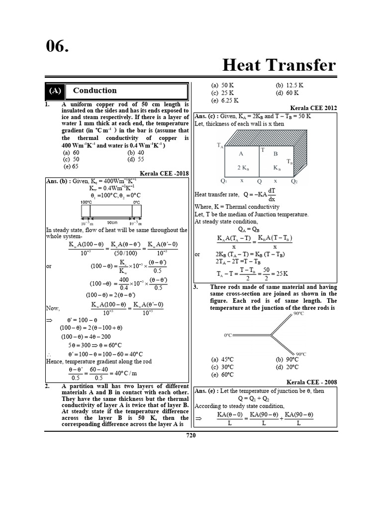 YCT Heat Transfer NEET JEE Questions Practice | PDF | Thermal ...