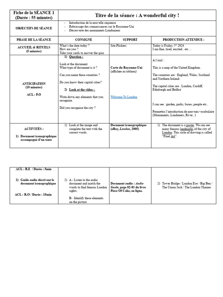 Fiche de La SÉANCE 1 | PDF