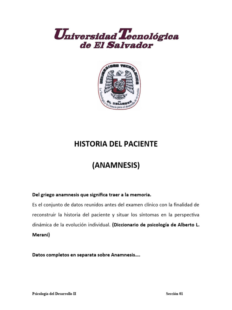 Anamnes Is | PDF | Trastorno mental | Sicología