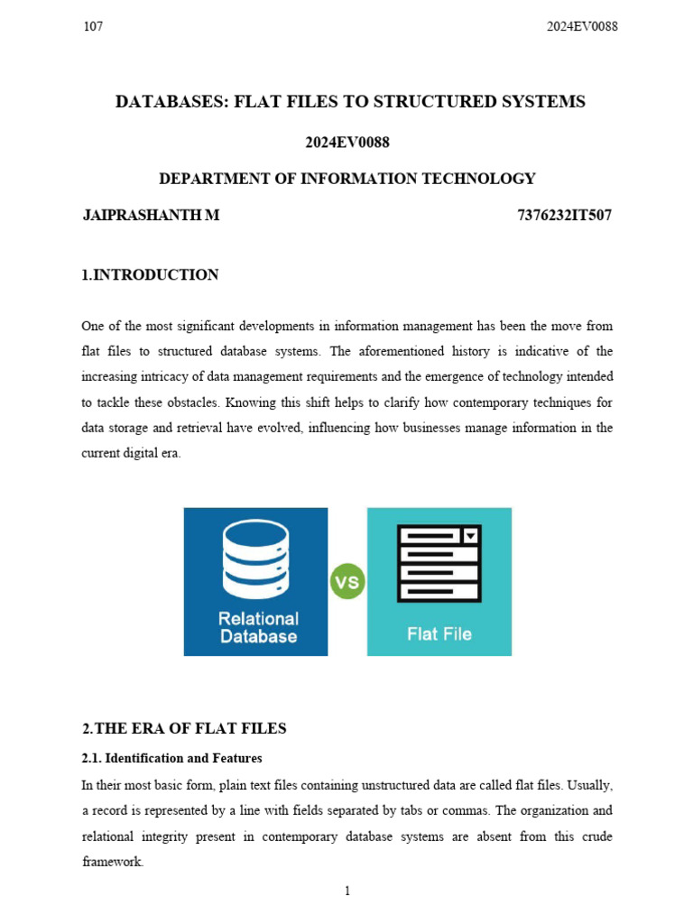 7376222it139-Godson Flinto J - Databases - Flat Files To Structured Systems | PDF | Databases ...