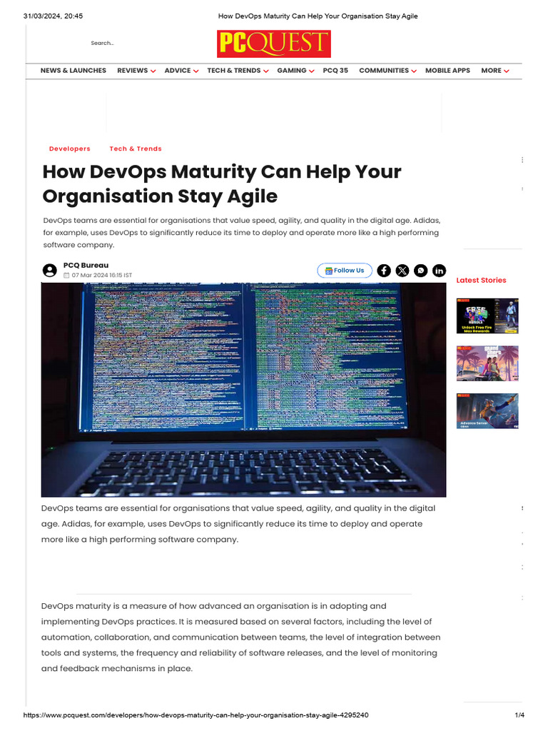 How DevOps Maturity Can Help Your Organisation Stay Agile | PDF | Software Development Process ...
