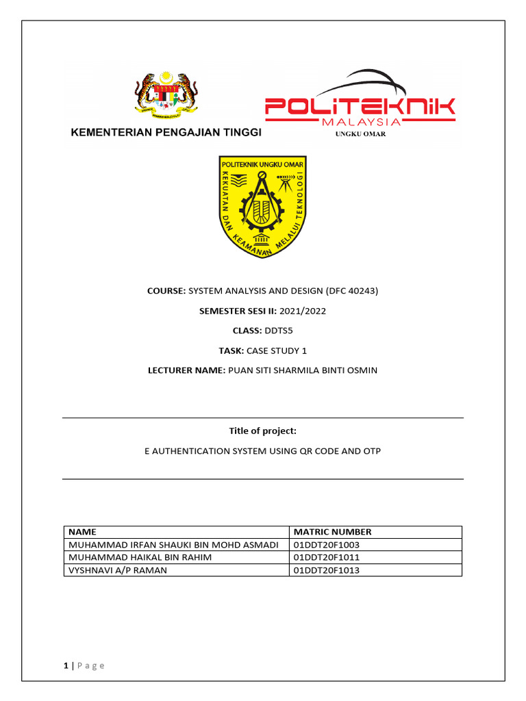 Case Study 1 - F1003, F1011, F1013 | PDF | Password | Authentication