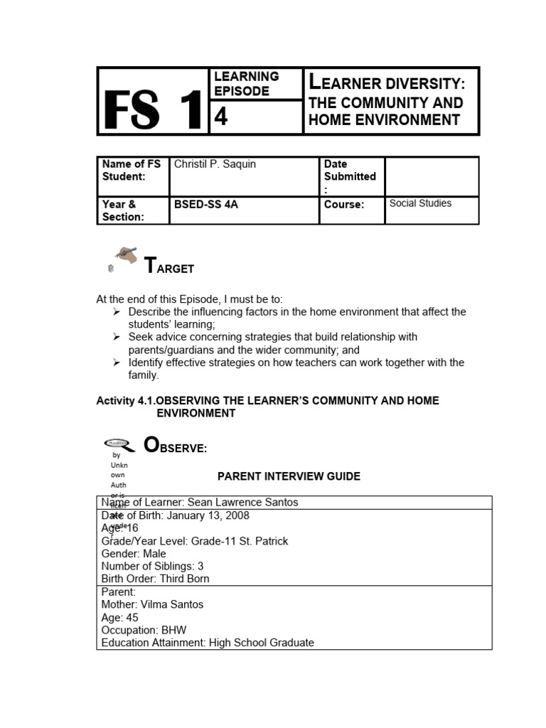 Episode-4 FS1 | PDF | Learning | Parenting