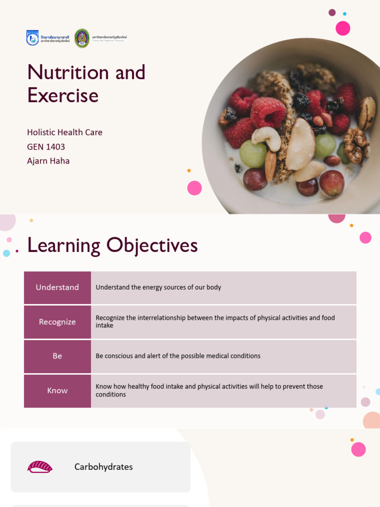 W10-11 Nutrition and Exercise | PDF | Carbohydrates | Food Energy