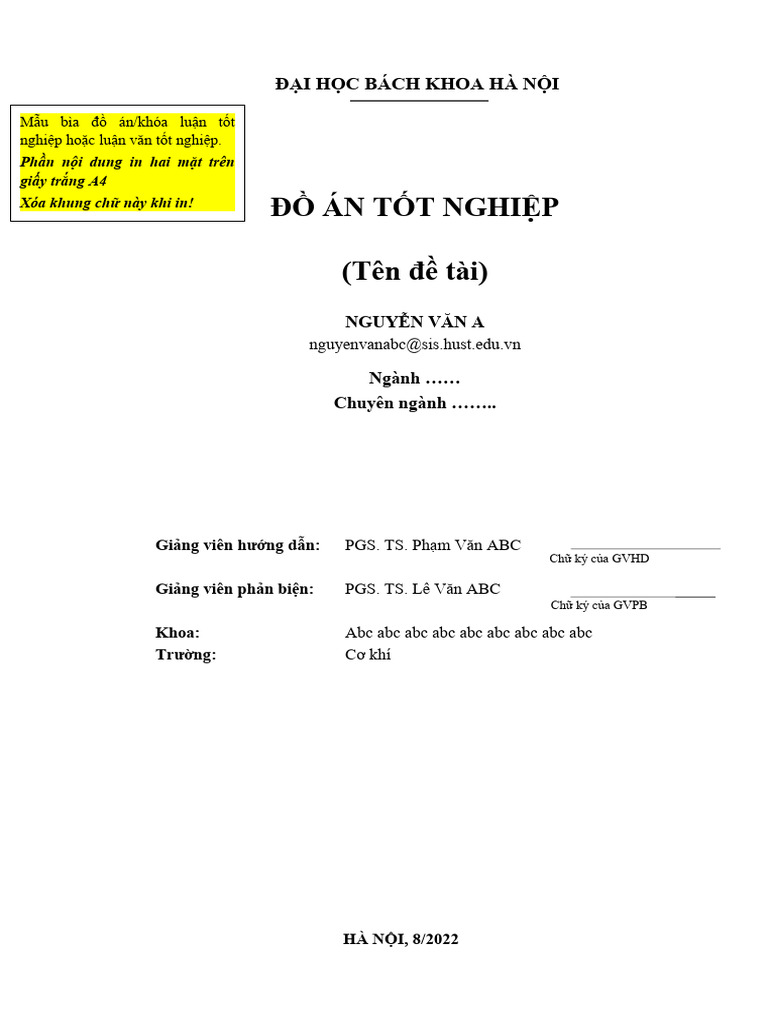 Template ĐATN | PDF