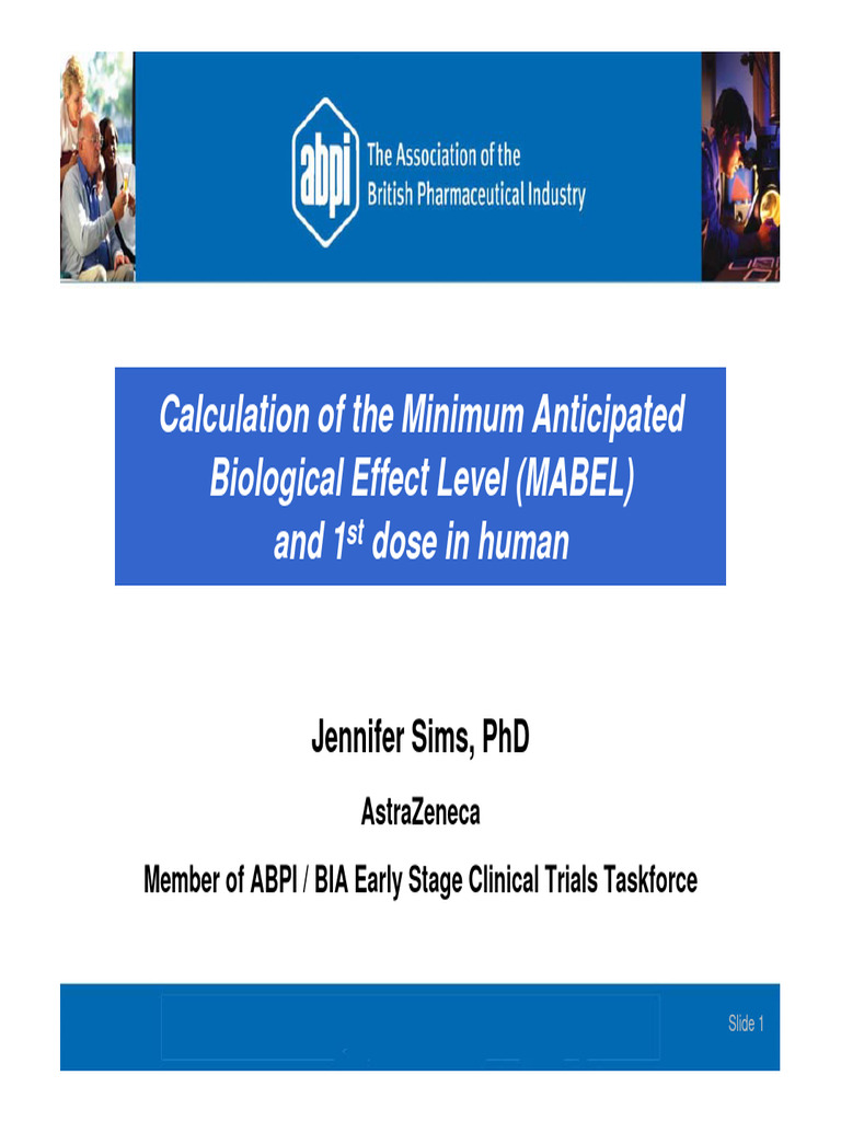 Calculation Minimum Anticipated Biological Effect Level Mabel 1st Dose ...
