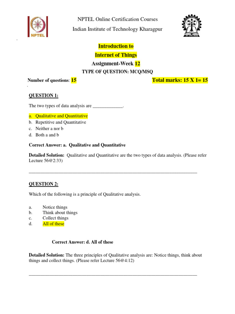 IOT Assignment-12 Solution | PDF | Internet Of Things | Variance IOT Assignment-12 Solution | PDF | Internet Of Things | Variance