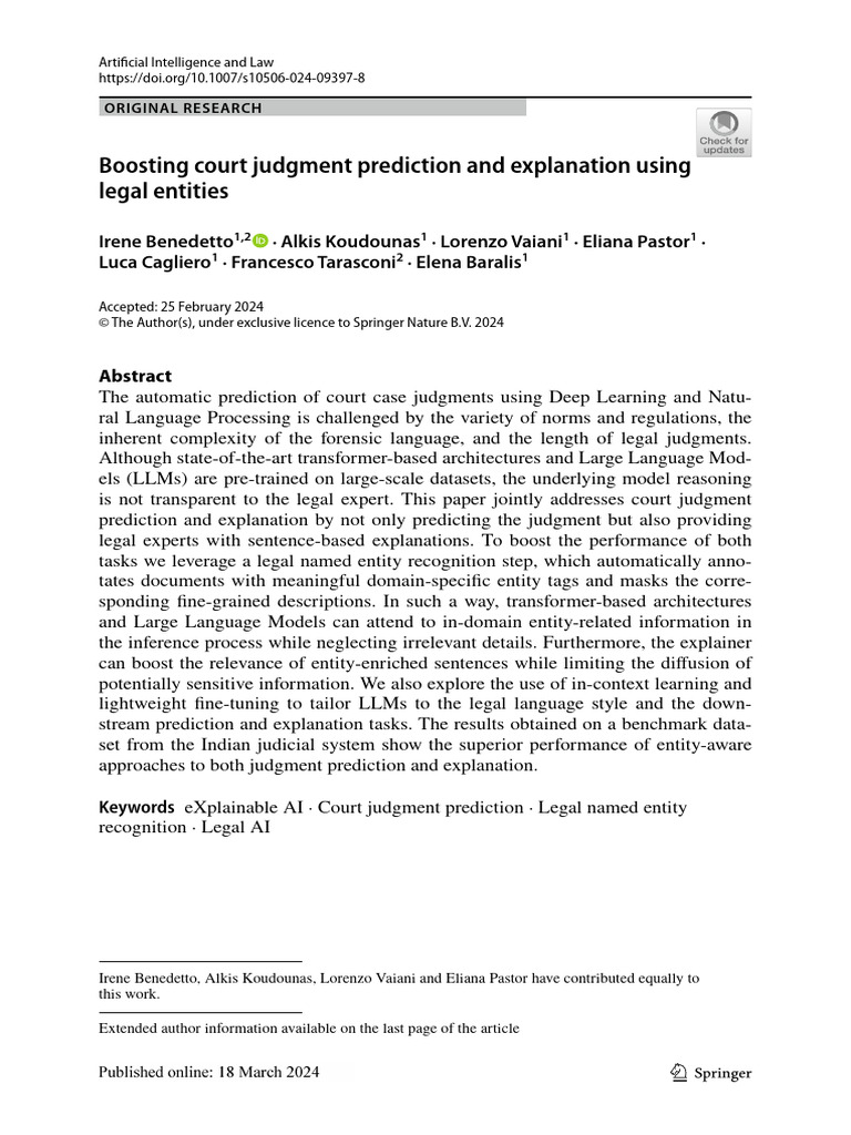 Boosting Court Judgement Prediction and Explanation Using Legal ...