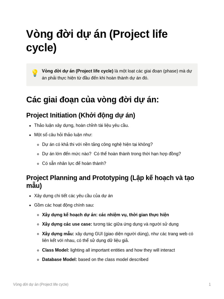 Project life cycle | PDF
