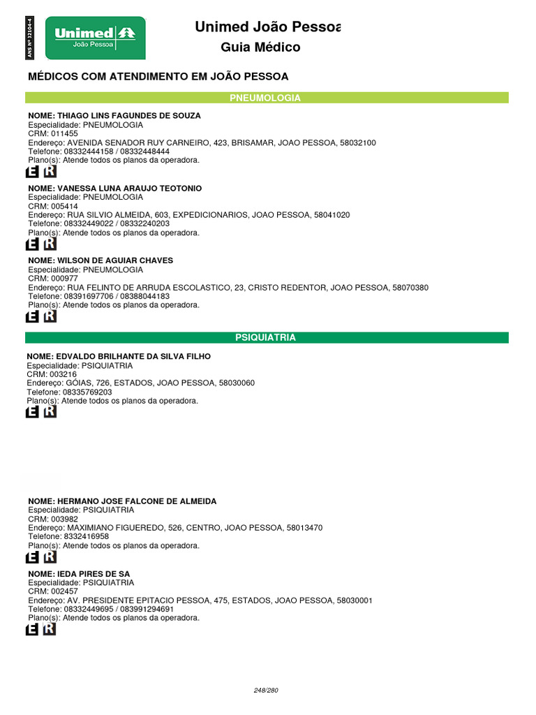 Guia Medico Unimed Joao Pessoa | PDF | Brasil Guia Medico Unimed Joao Pessoa | PDF | Brasil