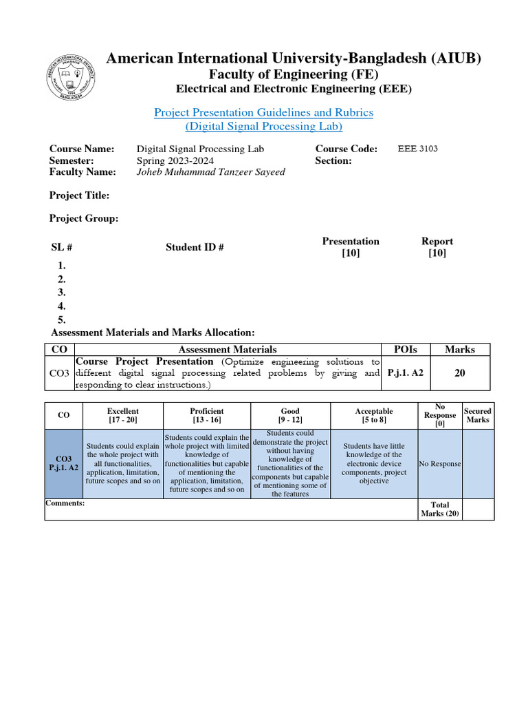 DSP - Lab - Project - Spring 23 - 24 | PDF | Electrical Engineering ...