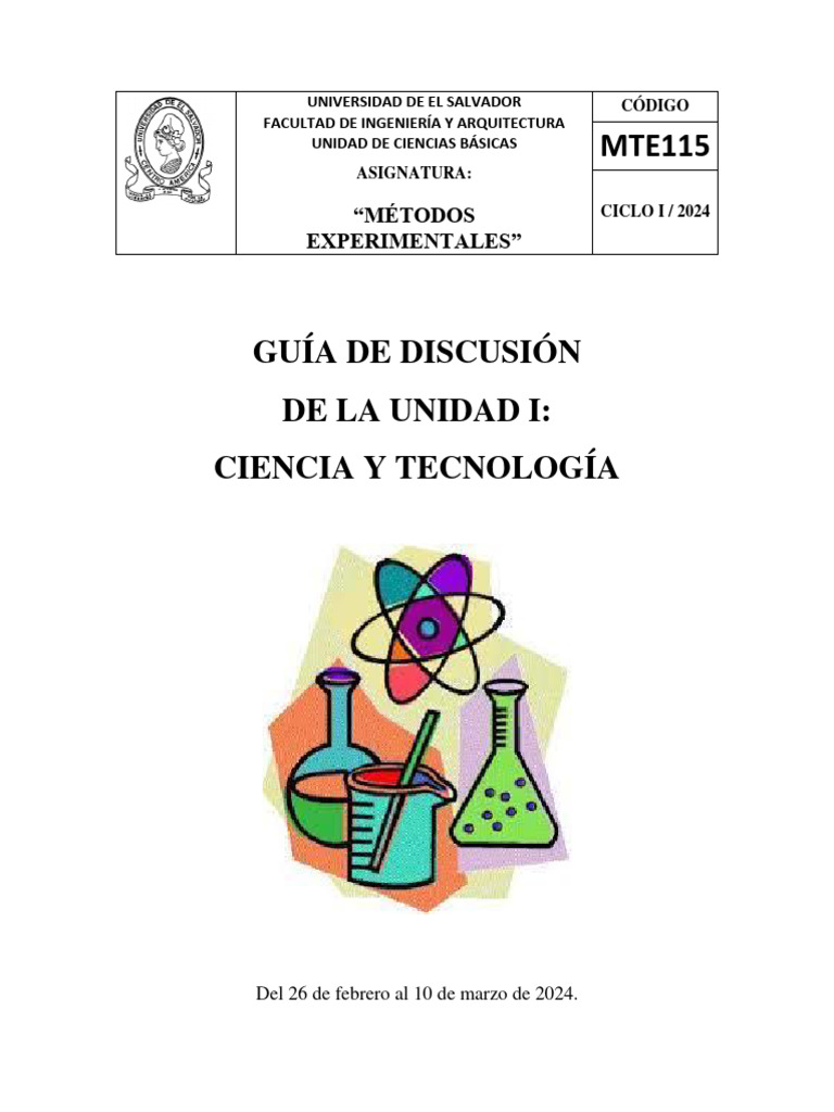 GUIA DE DISCUSION U1 2024 Version Alumno | PDF | Science | Conocimiento