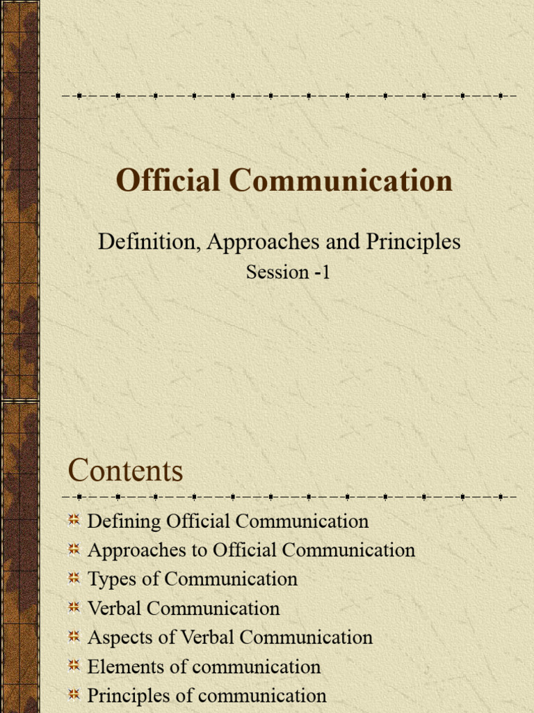 E-2.Session 01 Introduction To Official Communication | PDF | Communication | Nonverbal ...