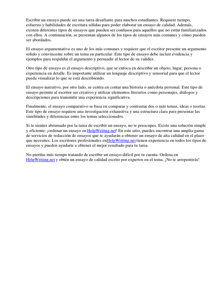 Diferentes Tipos De Ensayos Pdf Websites World Wide Web 1371