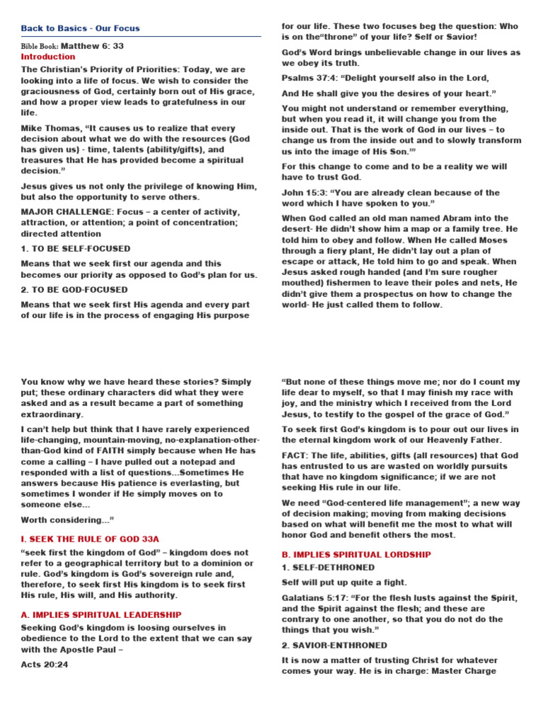 Back To Basics Pdf Jesus God