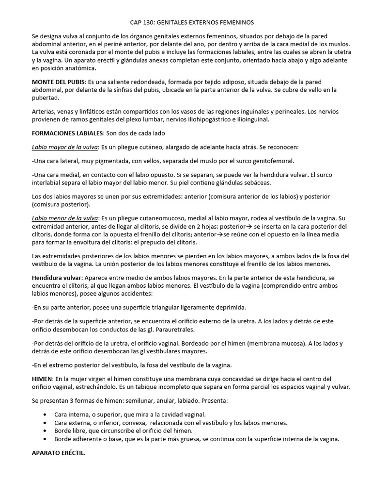 Cap 130 Genitles Externos Femeninos | PDF | Labios | Vagina