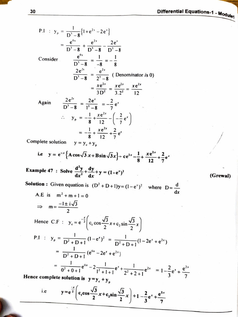 Differential Equations Solutions Guide | PDF | Equations | Differential Equations