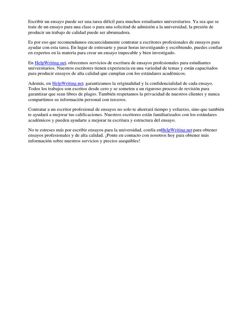 Escritura de Ensayos Profesionales para La Universidad | PDF